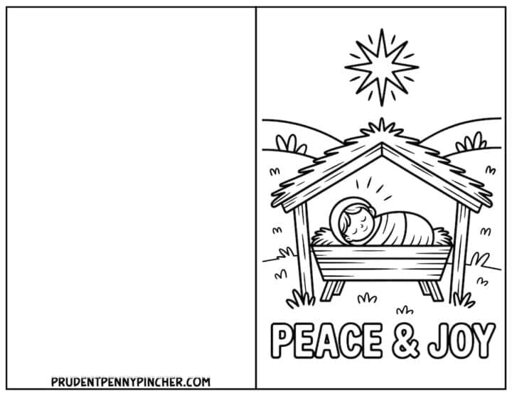 Free Printable Christmas Cards for Kids to Color - Prudent Penny Pincher