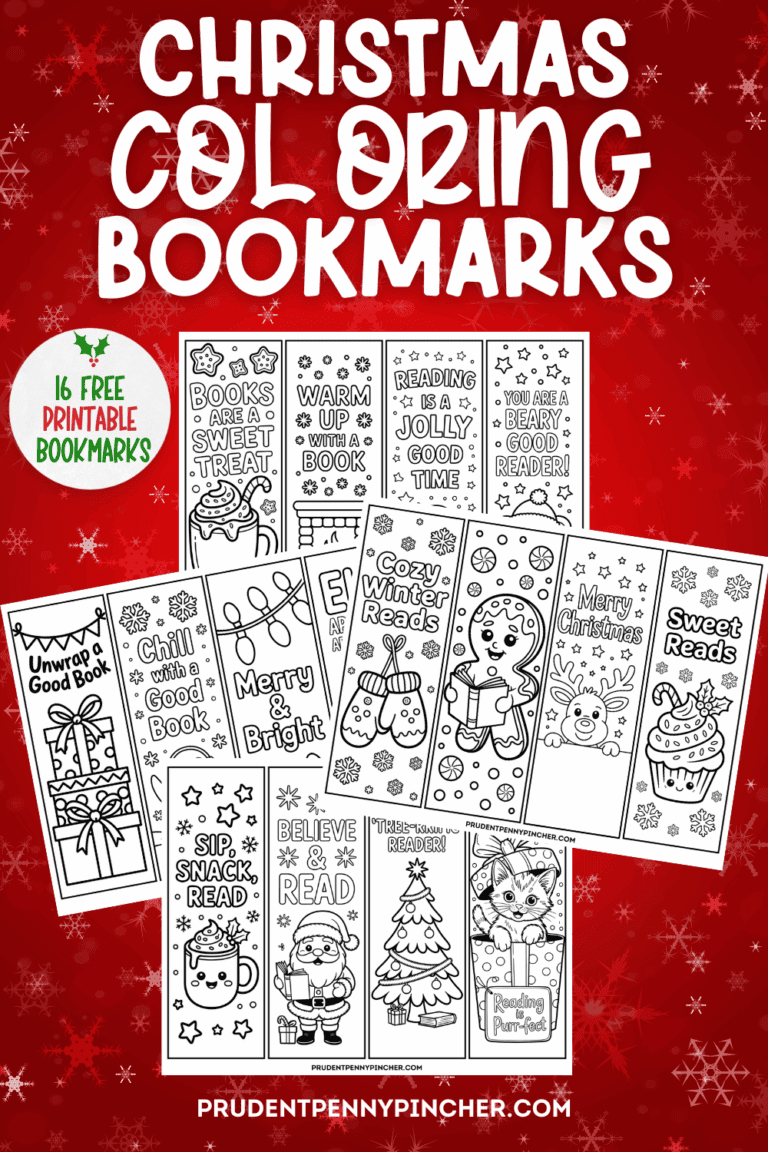 Free Printable Christmas Bookmarks for Kids to Color - Prudent Penny ...