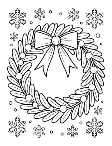 35 Free Printable Christmas Wreath Coloring Pages for Kids - Prudent ...