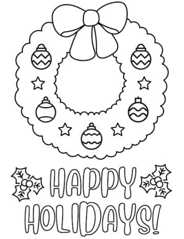 35 Free Printable Christmas Wreath Coloring Pages for Kids - Prudent ...