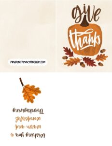 15 Free Printable Thanksgiving Cards - Prudent Penny Pincher