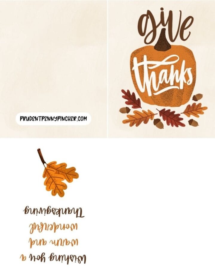 15 Free Printable Thanksgiving Cards - Prudent Penny Pincher