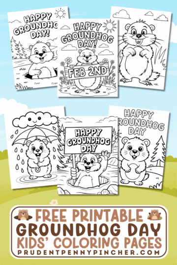 Free Printable Groundhog Day Coloring Pages for Kids - Prudent Penny ...