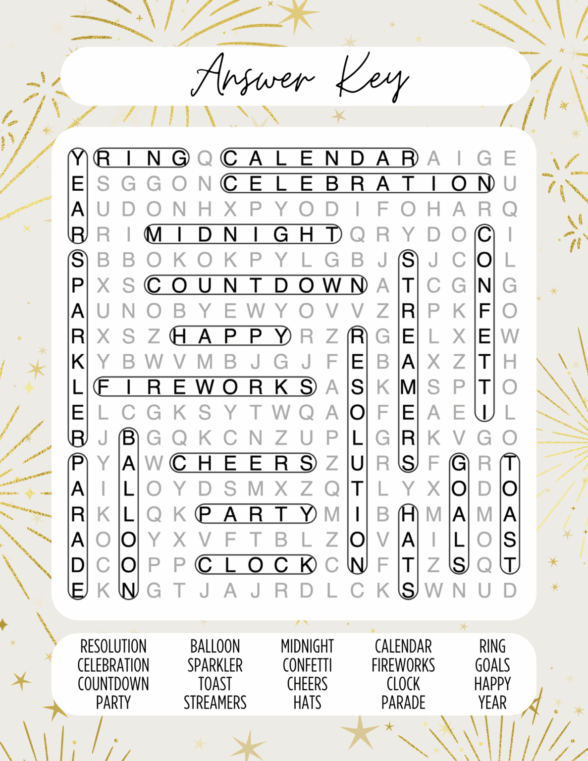 Free Printable New Year Word Search for 2026 - Prudent Penny Pincher