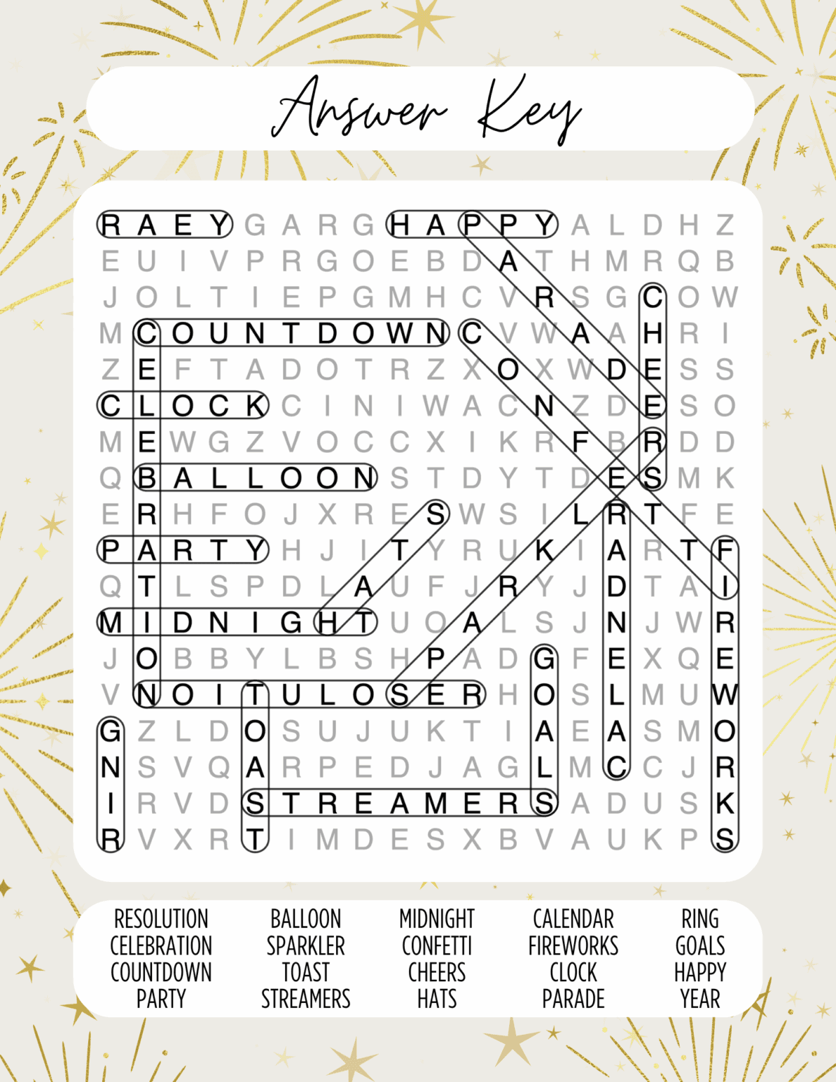 Free Printable New Year Word Search for 2026 - Prudent Penny Pincher