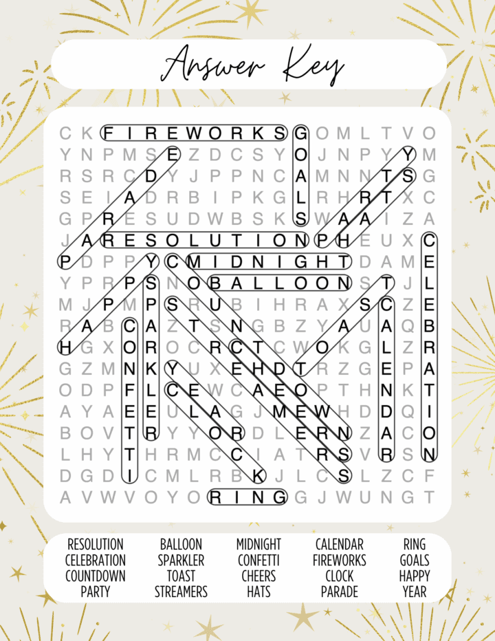 Free Printable New Year Word Search for 2026 - Prudent Penny Pincher