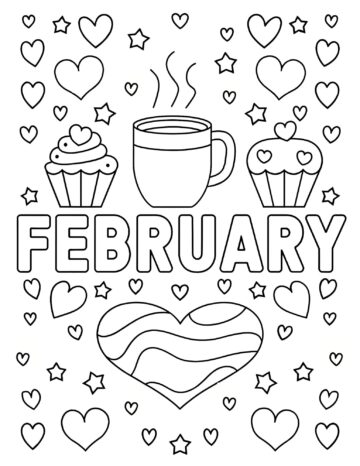 Free Printable February Coloring Pages for Kids - Prudent Penny Pincher
