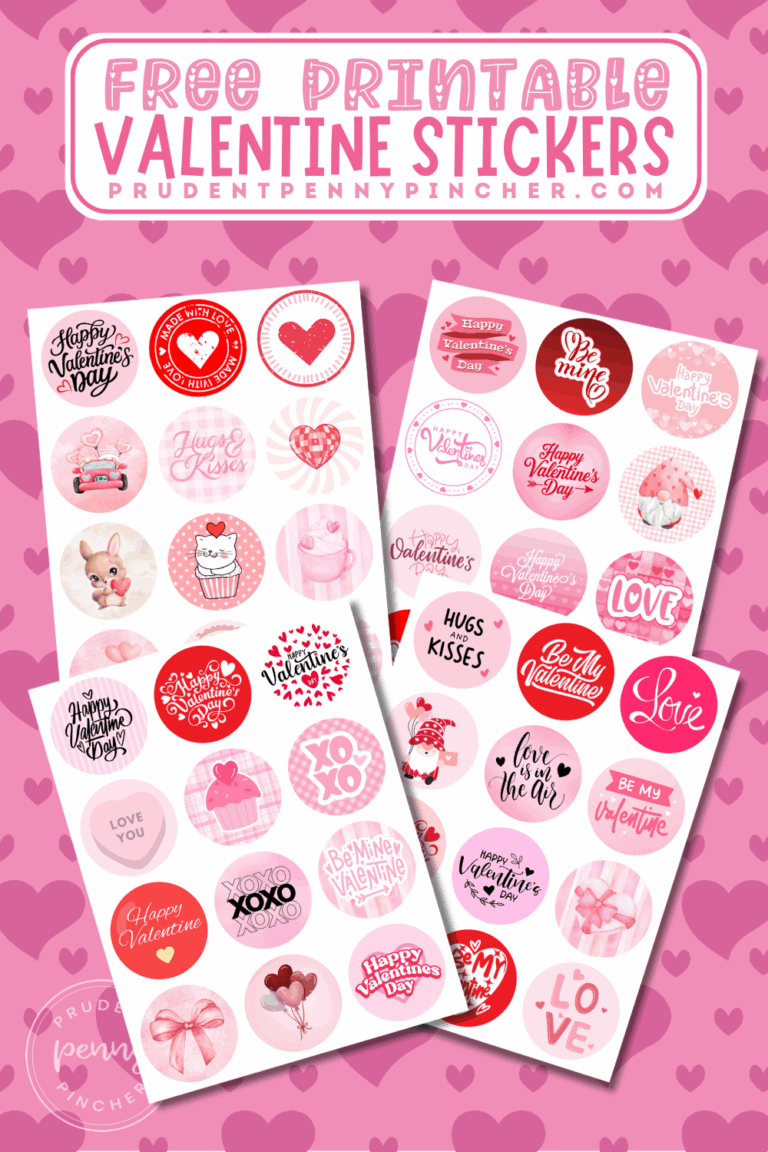 Free Printable Valentine’s Day Stickers - Prudent Penny Pincher