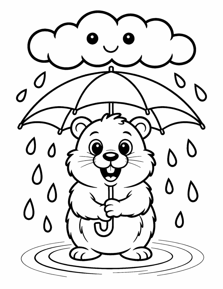 Free Printable Groundhog Day Coloring Pages for Kids - Prudent Penny ...