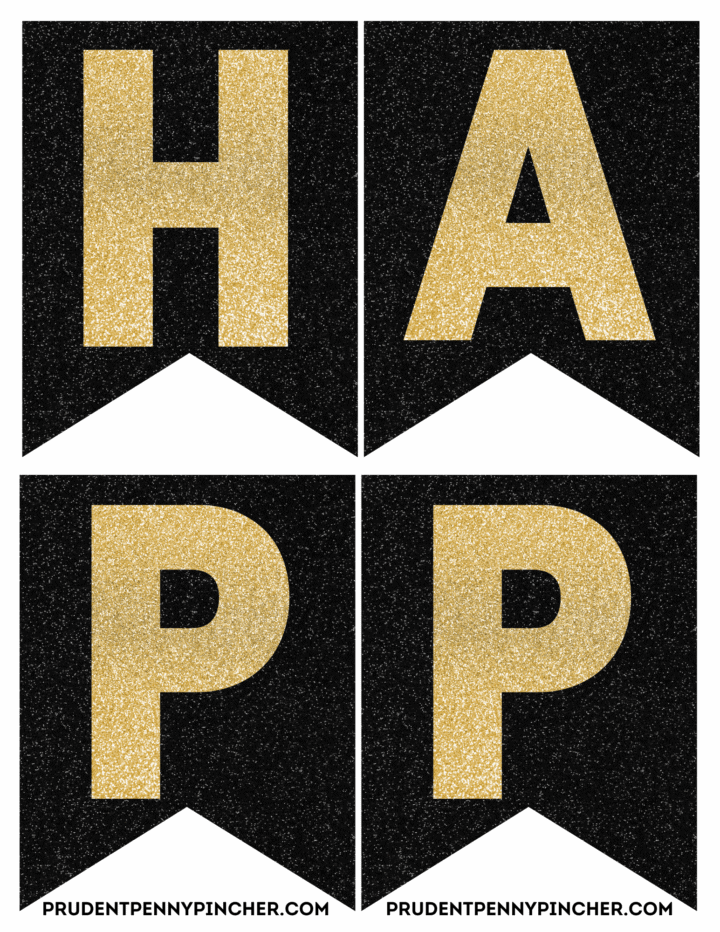 Free Printable Happy New Year’s Eve Banner for 2026 - Prudent Penny Pincher