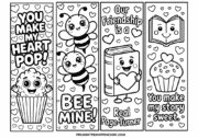 Free Printable Valentine Bookmarks for Kids to Color - Prudent Penny ...