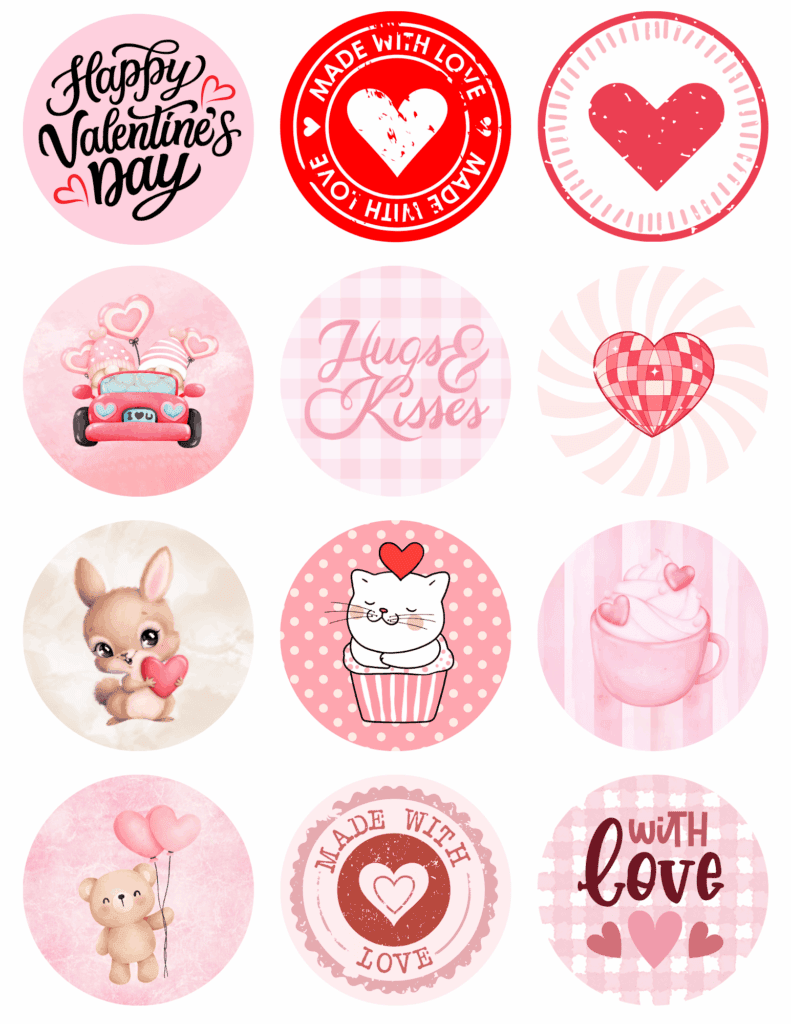 Free Printable Valentine’s Day Stickers - Prudent Penny Pincher
