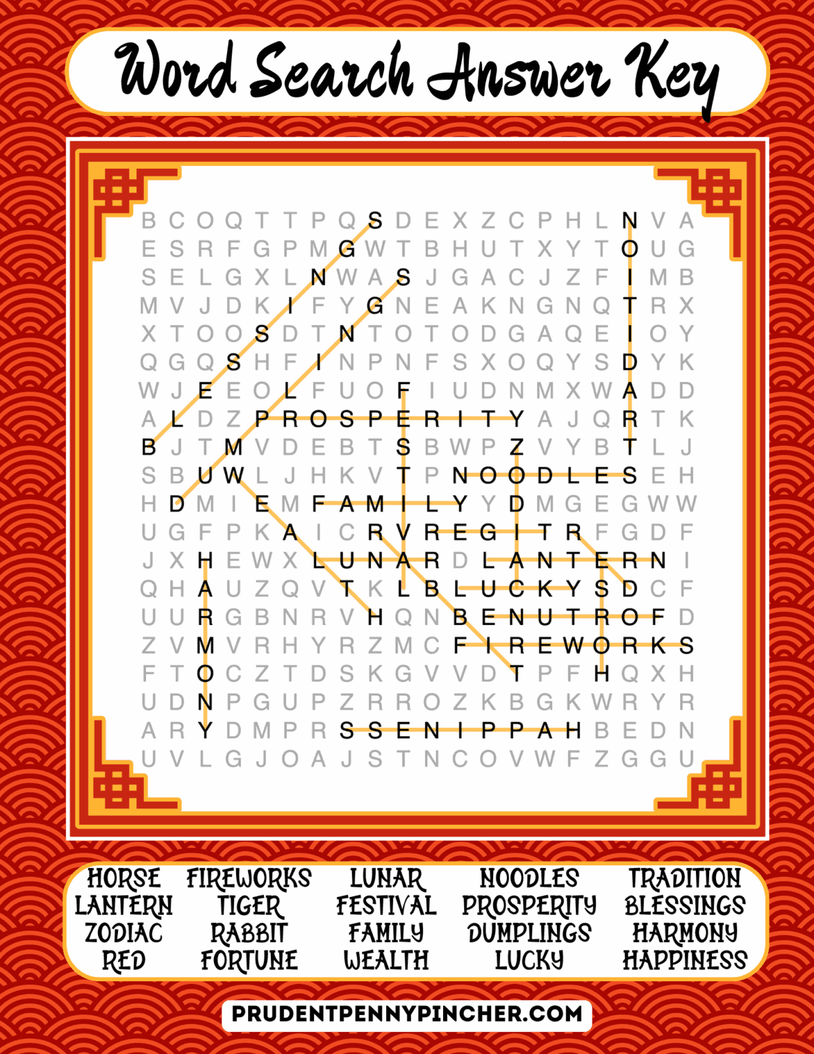 Free Printable Chinese New Year Word Search for 2026 - Prudent Penny ...
