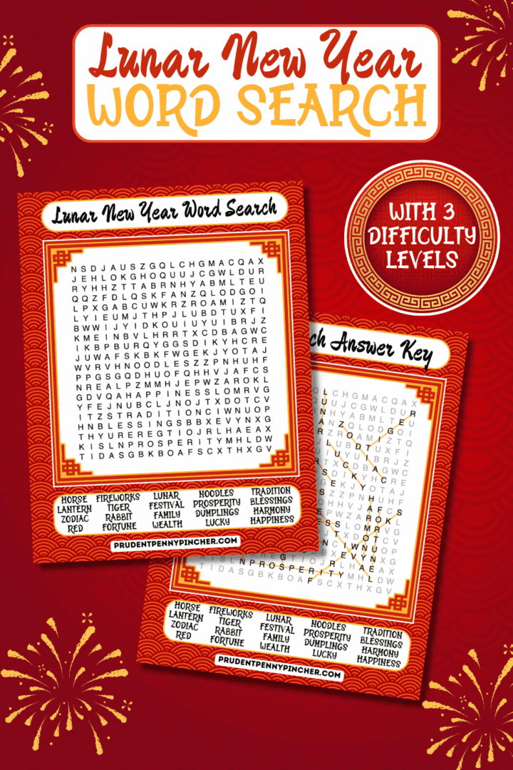 Free Printable Chinese New Year Word Search for 2026 - Prudent Penny ...