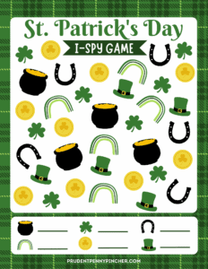 Free Printable St Patrick’s Day I Spy Game For Kids - Prudent Penny Pincher