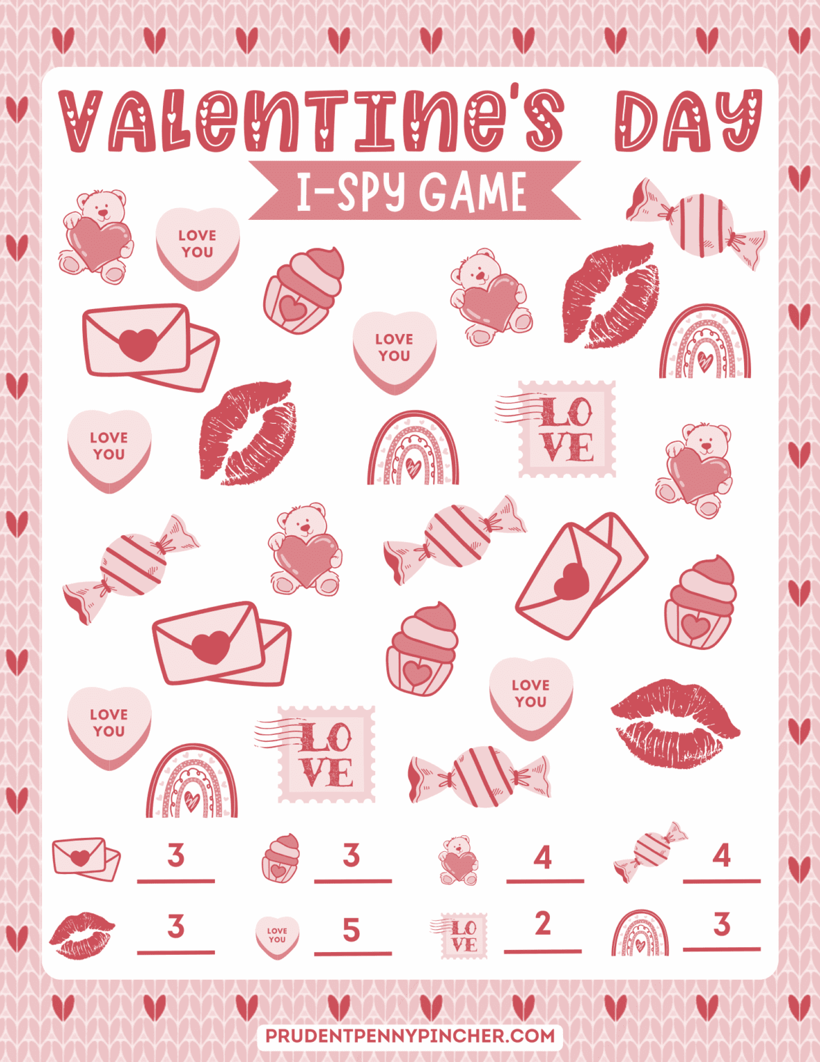Free Printable Valentine I Spy Game for Kids - Prudent Penny Pincher