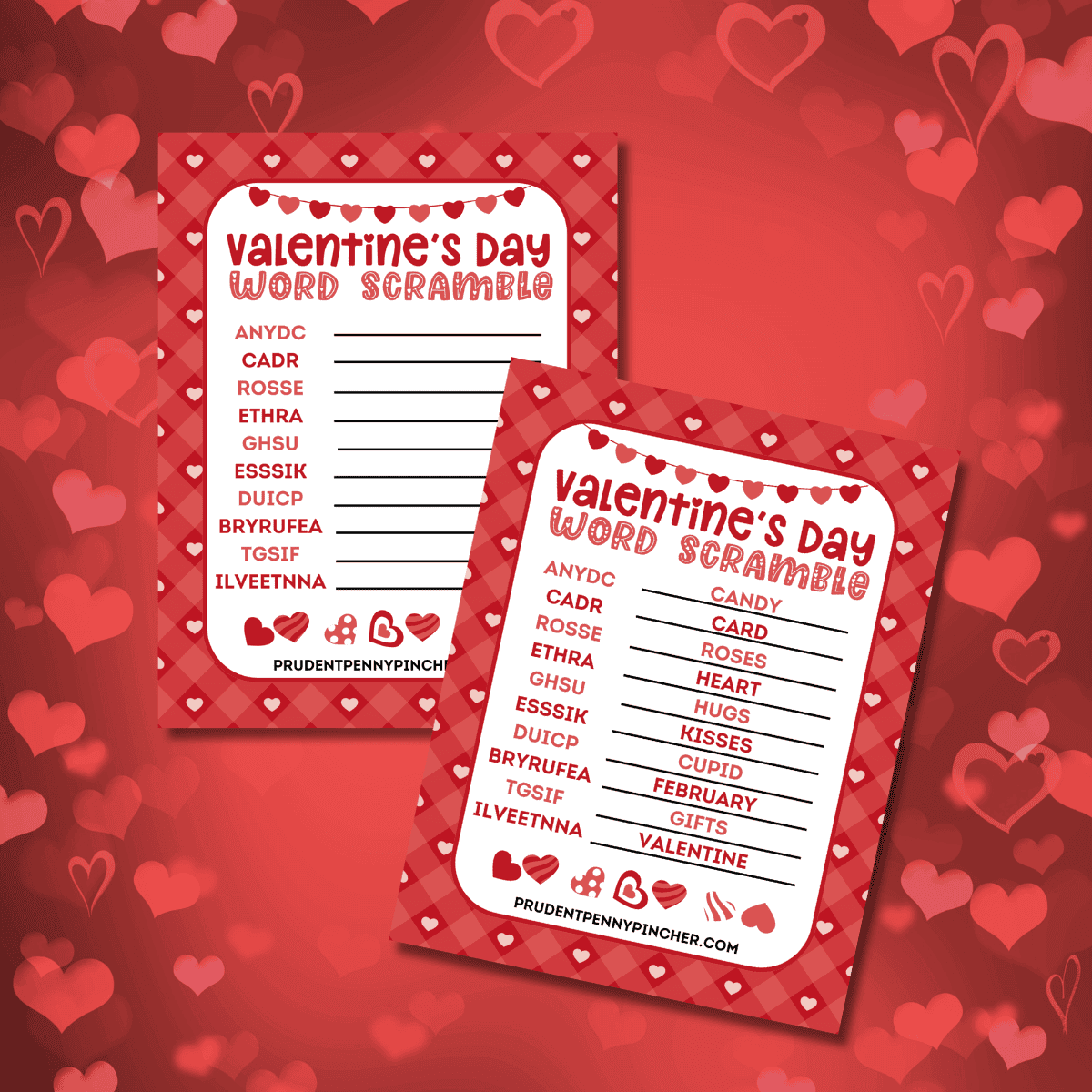 Free Printable Valentine's Day Word Scramble Game for Kids - Prudent ...