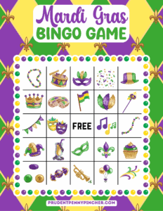 Free Printable Mardi Gras Bingo Cards - Prudent Penny Pincher