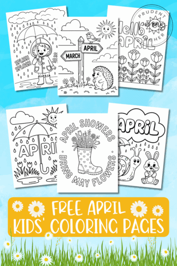 Free Printable April Coloring Pages for Kids - Prudent Penny Pincher