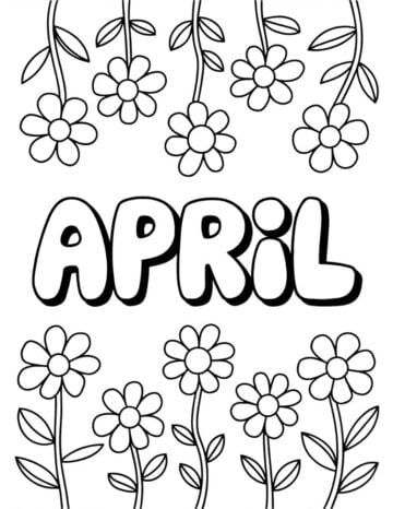Free Printable April Coloring Pages for Kids - Prudent Penny Pincher