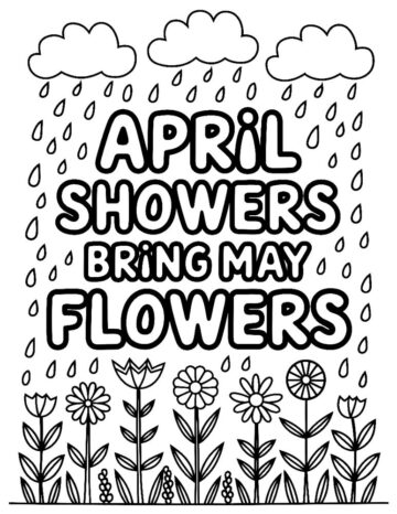 Free Printable April Coloring Pages for Kids - Prudent Penny Pincher