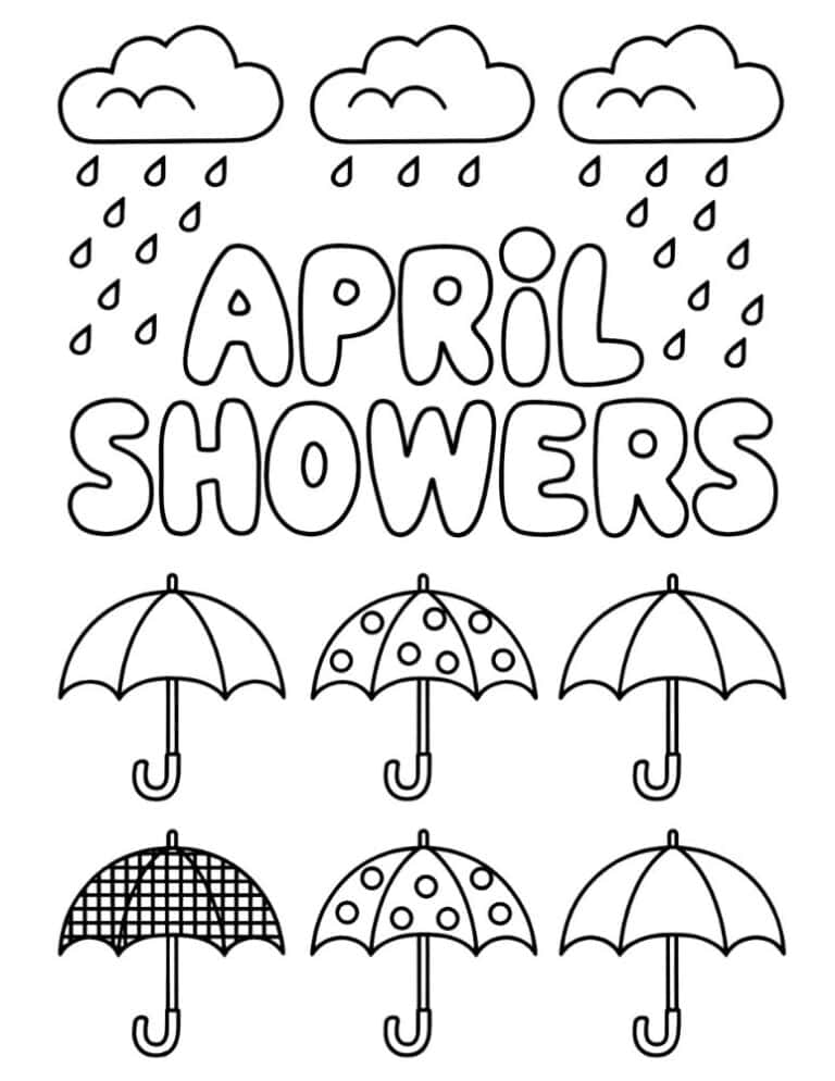 Free Printable April Coloring Pages for Kids - Prudent Penny Pincher