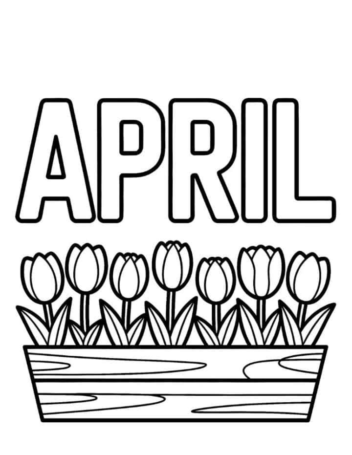 Free Printable April Coloring Pages for Kids - Prudent Penny Pincher