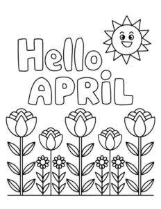 Free Printable April Coloring Pages for Kids - Prudent Penny Pincher