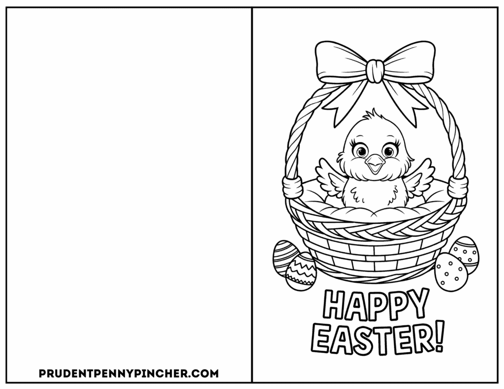 Free Printable Easter Cards to Color - Prudent Penny Pincher