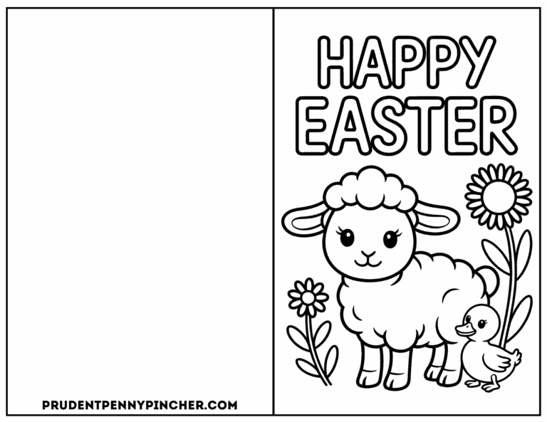 Free Printable Easter Cards to Color - Prudent Penny Pincher