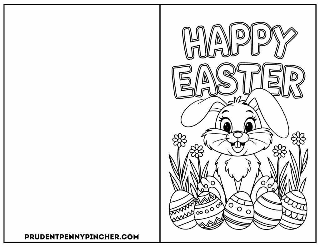 Free Printable Easter Cards to Color - Prudent Penny Pincher