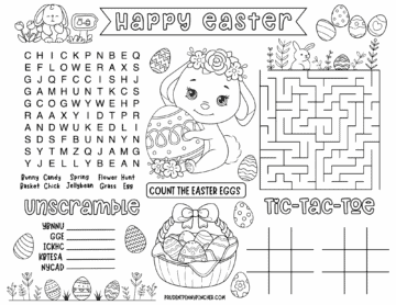 Free Printable Easter Activity Placemat - Prudent Penny Pincher