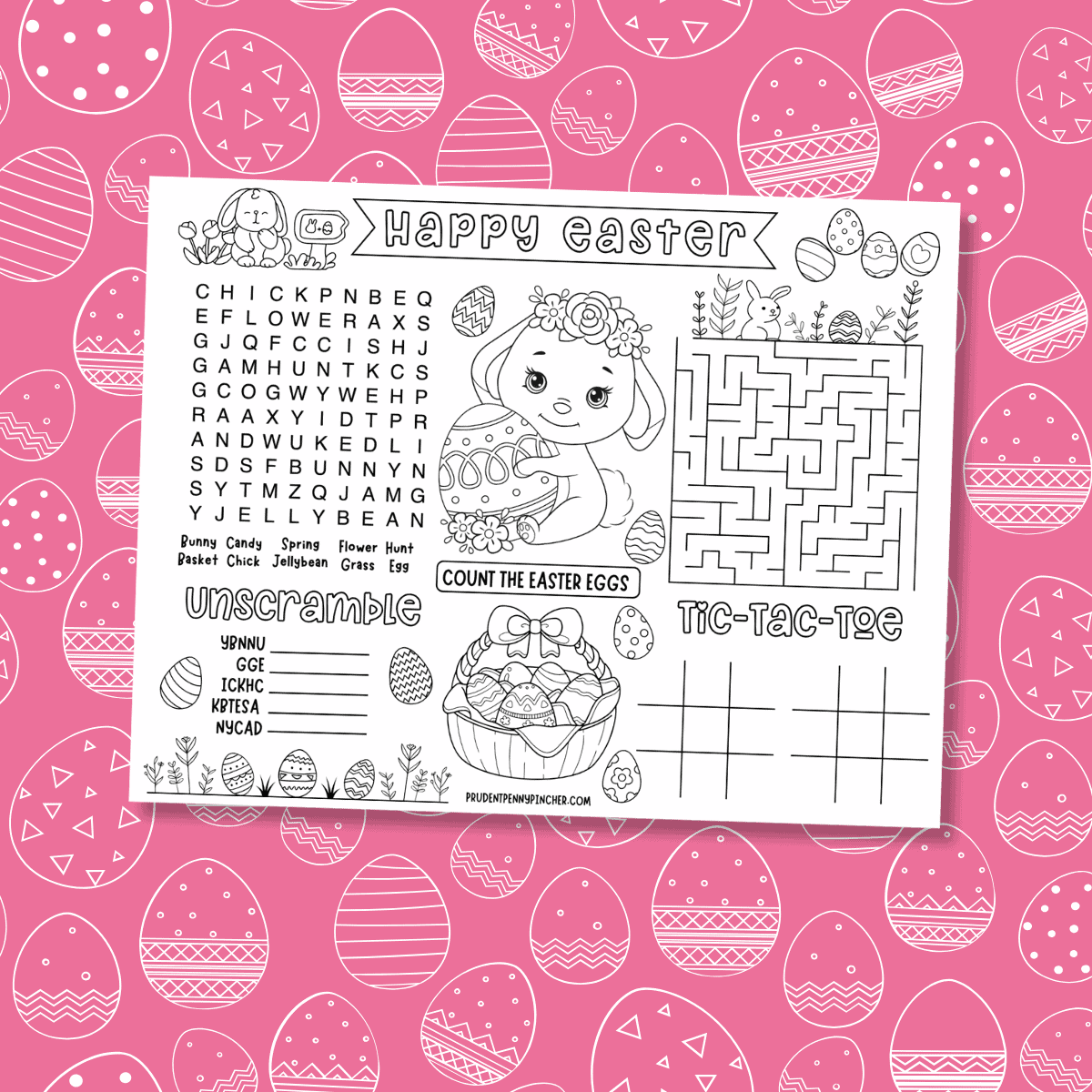 Free Printable Easter Activity Placemat - Prudent Penny Pincher