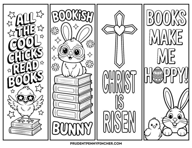 Free Printable Easter Bookmarks to Color - Prudent Penny Pincher