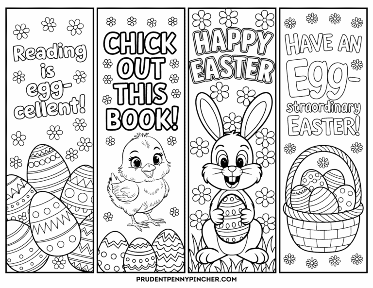 Free Printable Easter Bookmarks to Color - Prudent Penny Pincher