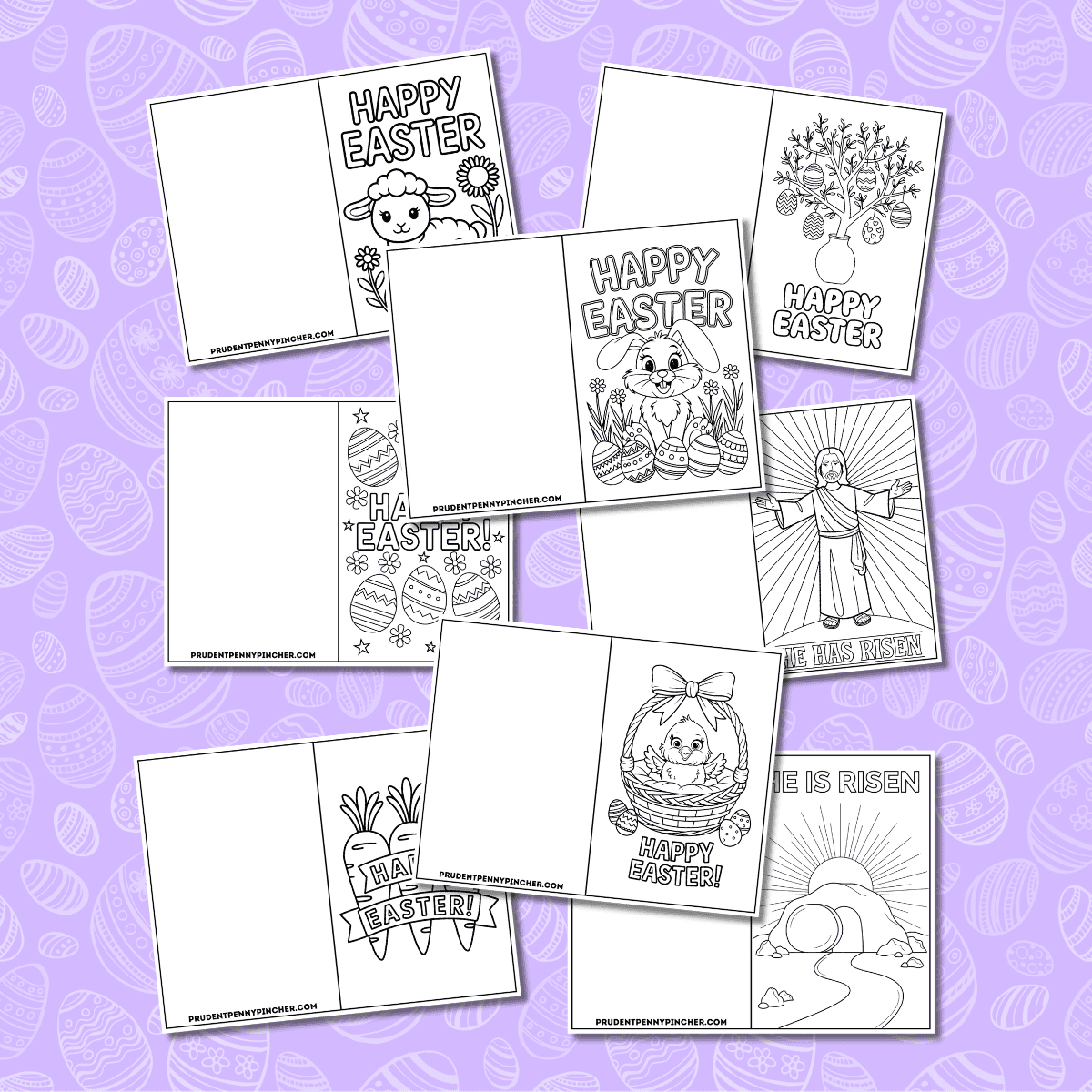Free Printable Easter Cards to Color - Prudent Penny Pincher