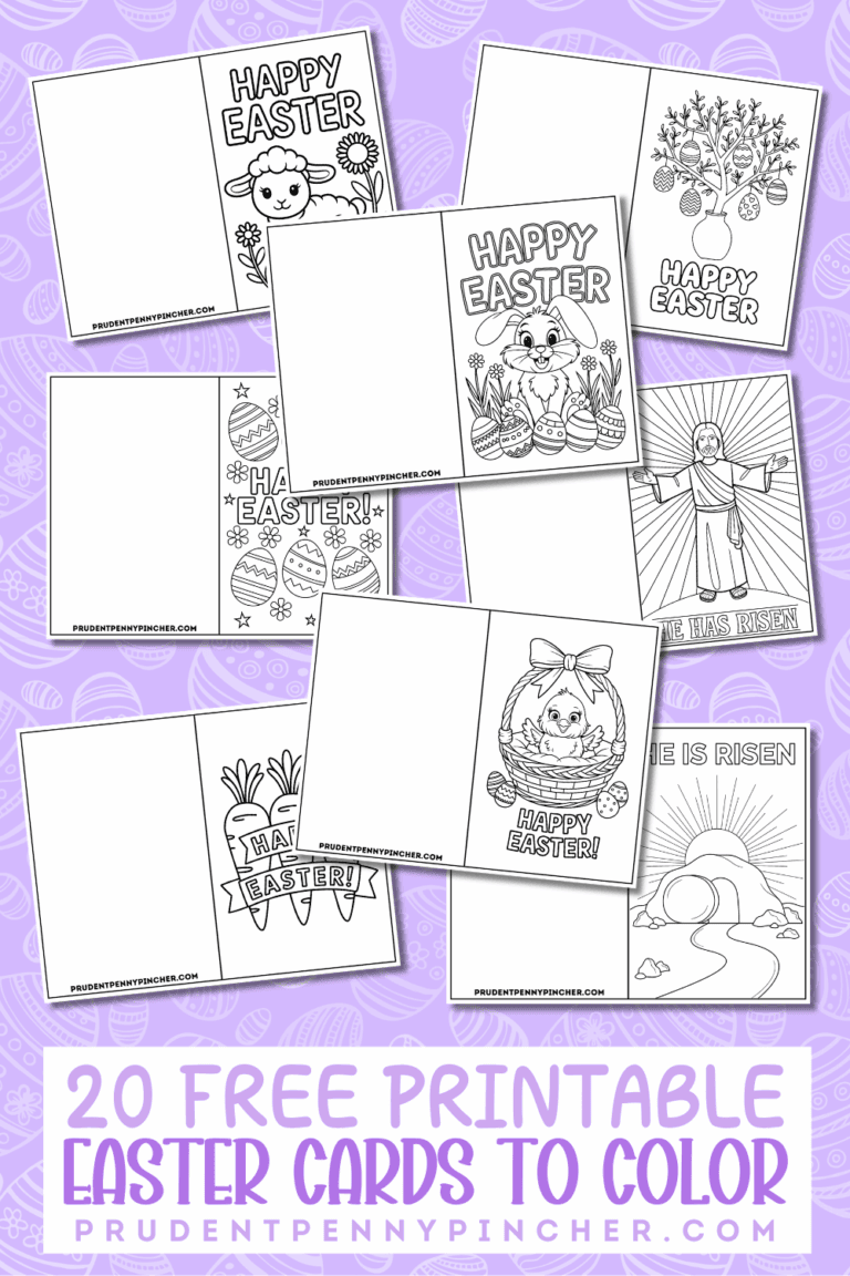 Free Printable Easter Cards to Color - Prudent Penny Pincher