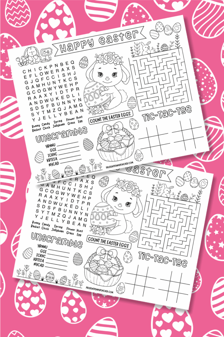 Free Printable Easter Activity Placemat - Prudent Penny Pincher