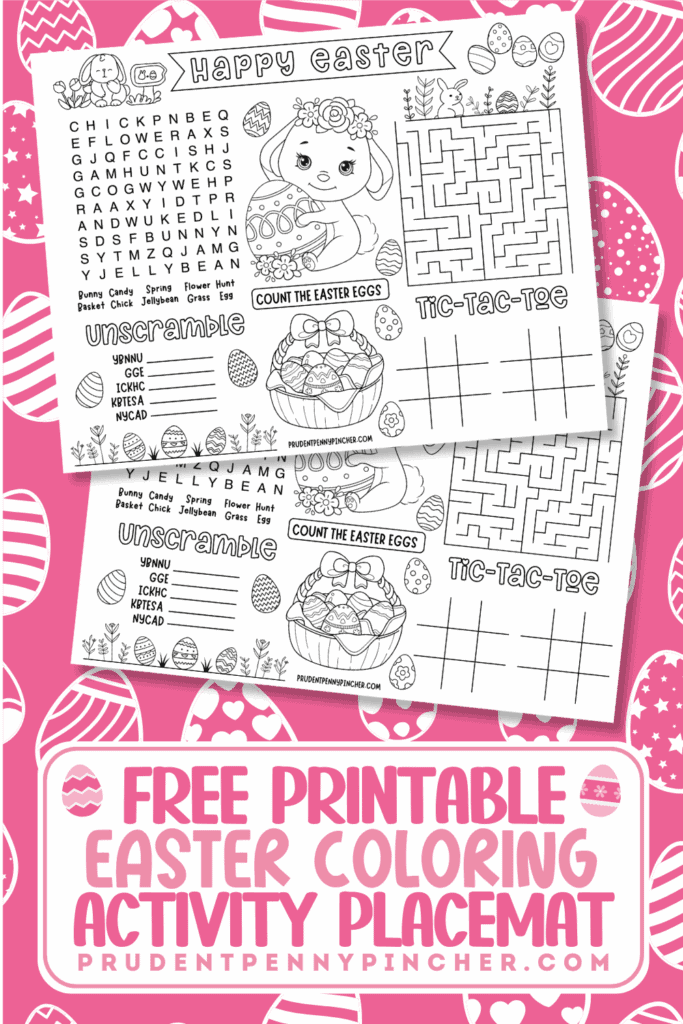 Free Printable Easter Activity Placemat - Prudent Penny Pincher
