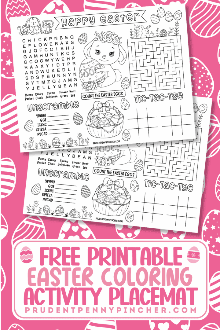 Free Printable Easter Activity Placemat - Prudent Penny Pincher