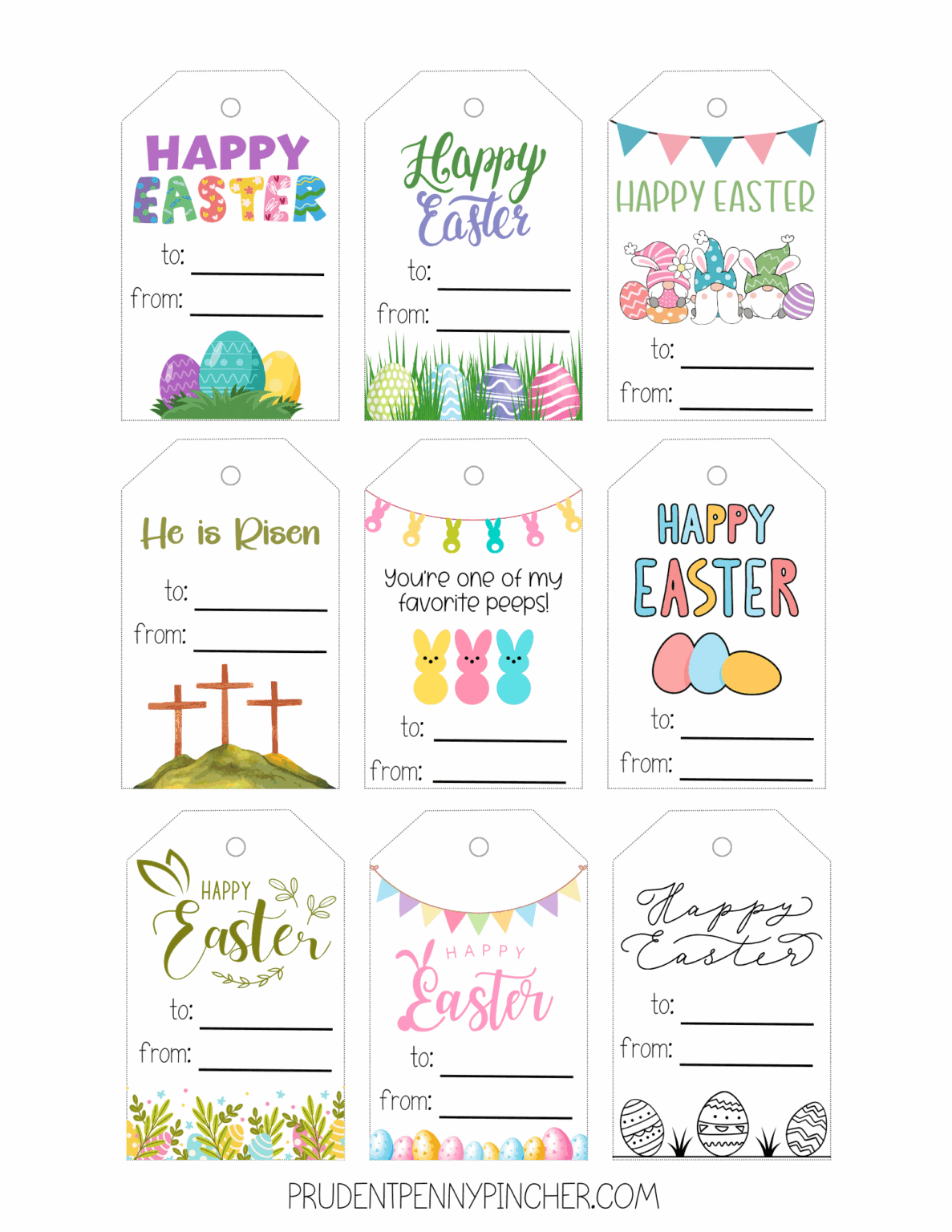 Free Printable Easter Tags - Prudent Penny Pincher