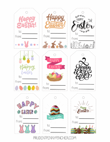 Free Printable Easter Tags - Prudent Penny Pincher