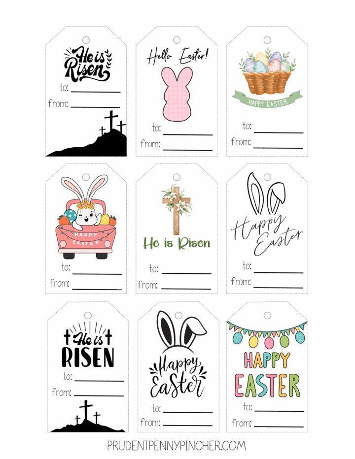Free Printable Easter Tags - Prudent Penny Pincher