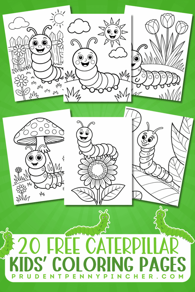 Free Printable Caterpillar Coloring Pages for Kids - Prudent Penny Pincher