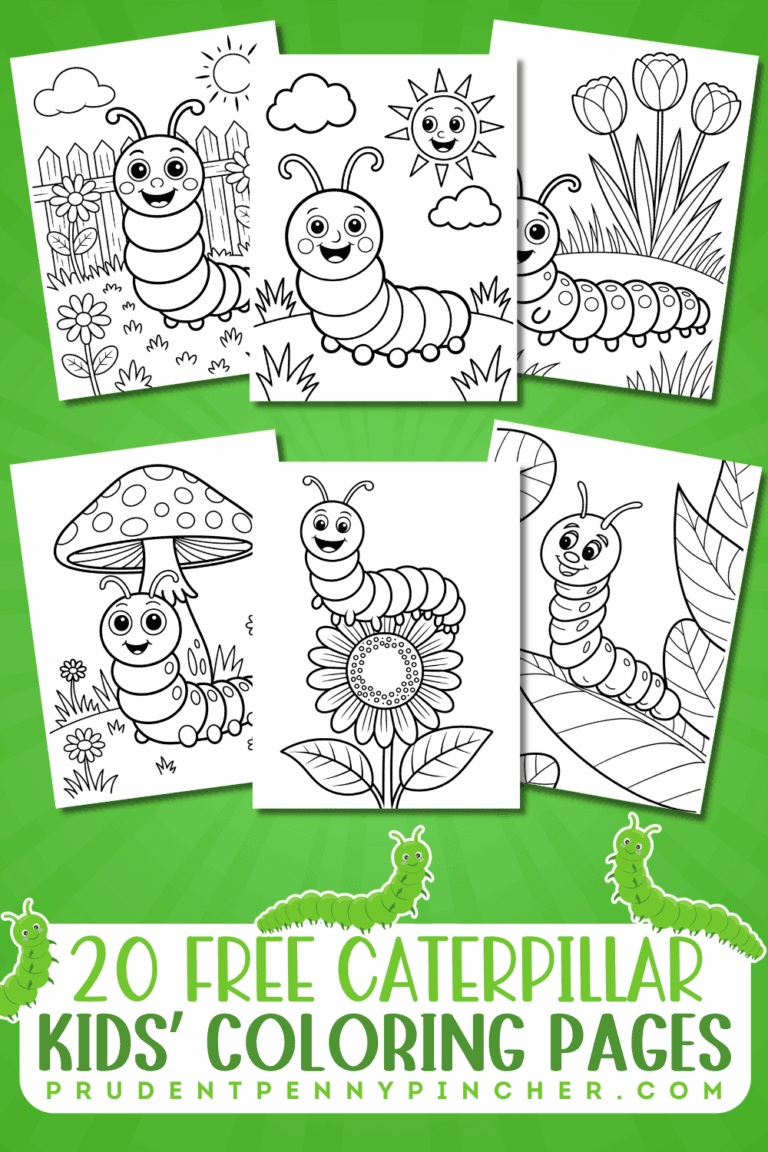 Free Printable Caterpillar Coloring Pages for Kids - Prudent Penny Pincher