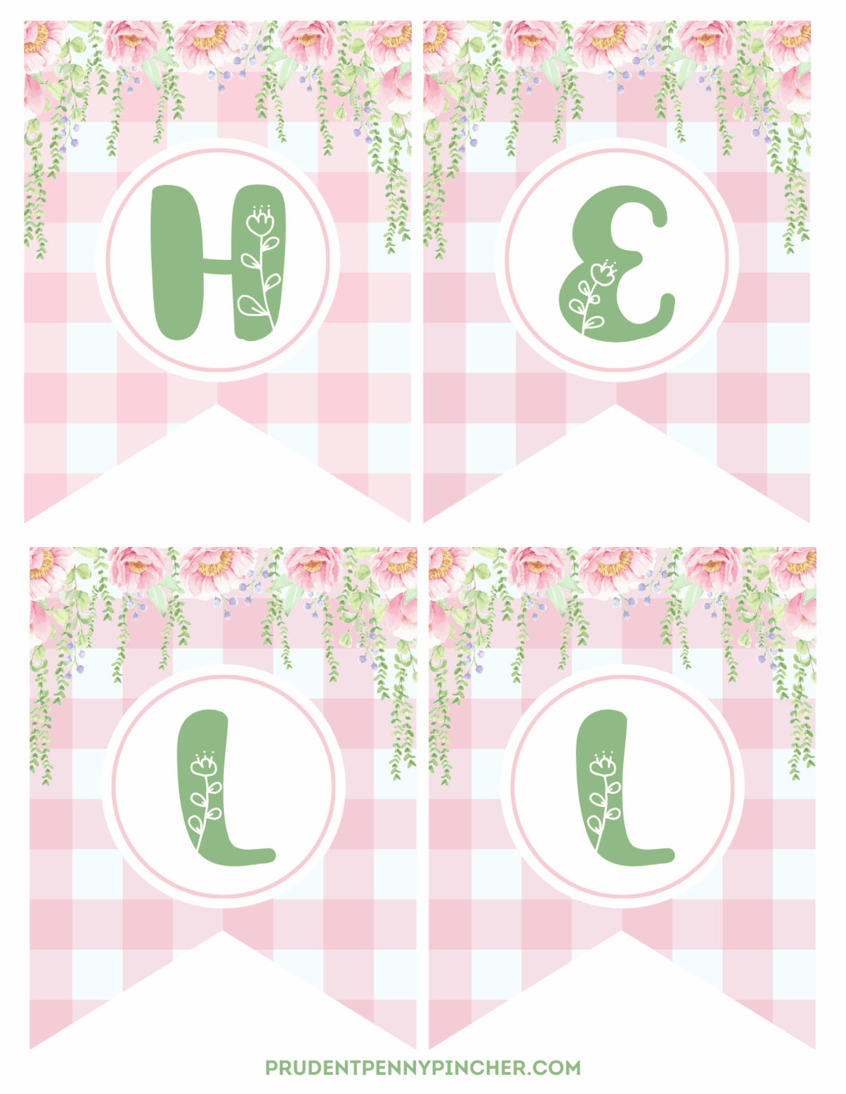 Free Hello Spring Banner Printable - Prudent Penny Pincher