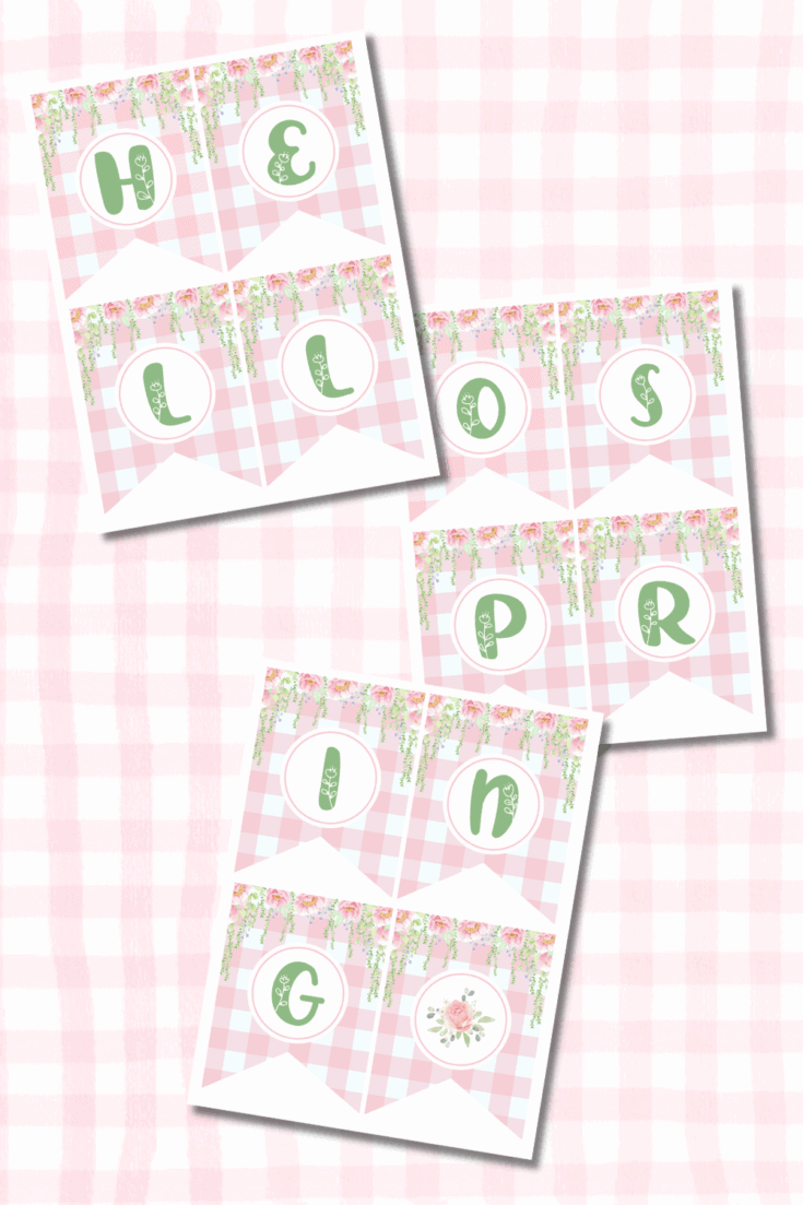 Free Hello Spring Banner Printable - Prudent Penny Pincher