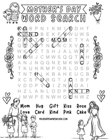 Free Printable Mother’s Day Word Searches for Kids - Prudent Penny Pincher