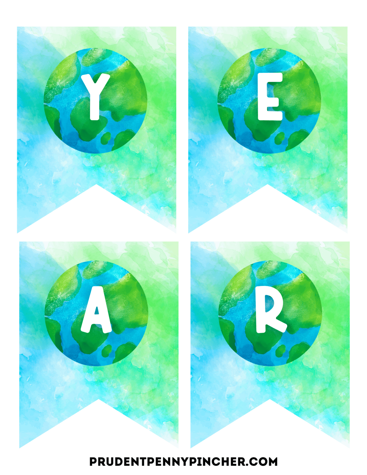 Free Printable Earth Day Banner - Prudent Penny Pincher