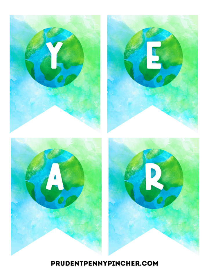 Free Printable Earth Day Banner - Prudent Penny Pincher